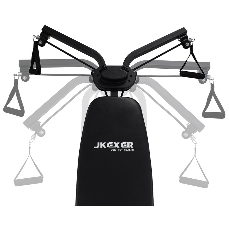 Multi-Functional Utility Bench with Adjustable Pulley Arms, JKexer 517 ...